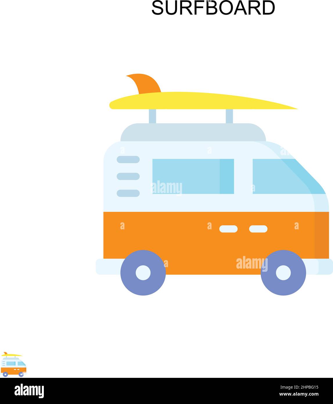 Surfboard Simple vector icon. Illustration symbol design template for ...