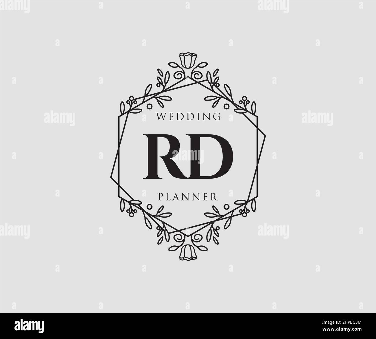 RD Initials letter Wedding monogram logos collection, hand drawn modern ...