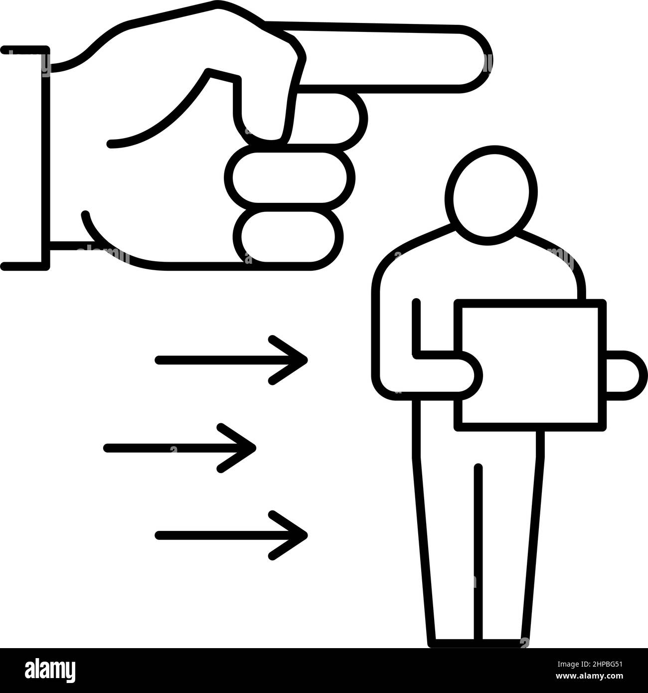 fired worker line icon vector black illustration Stock Vector Image ...
