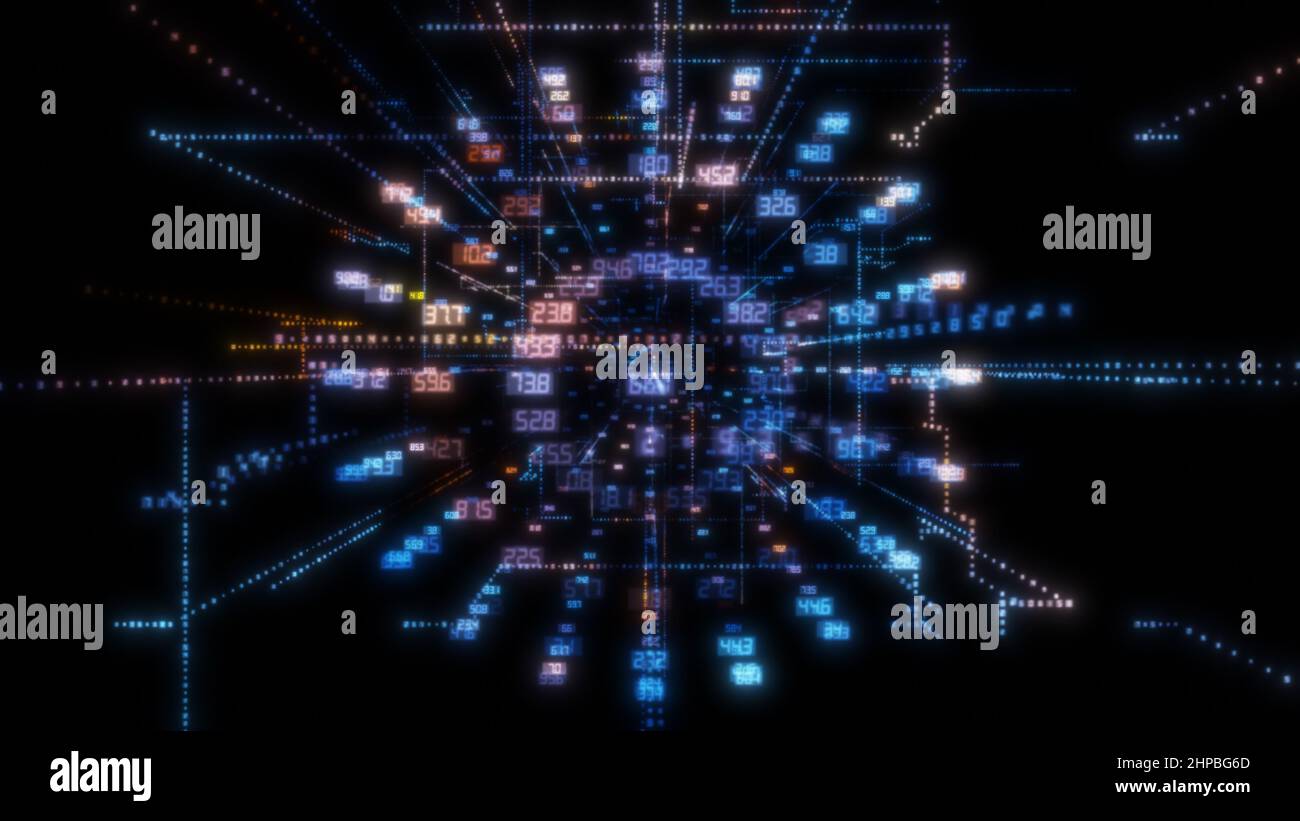 Luminous elements with numbers Stock Photo - Alamy