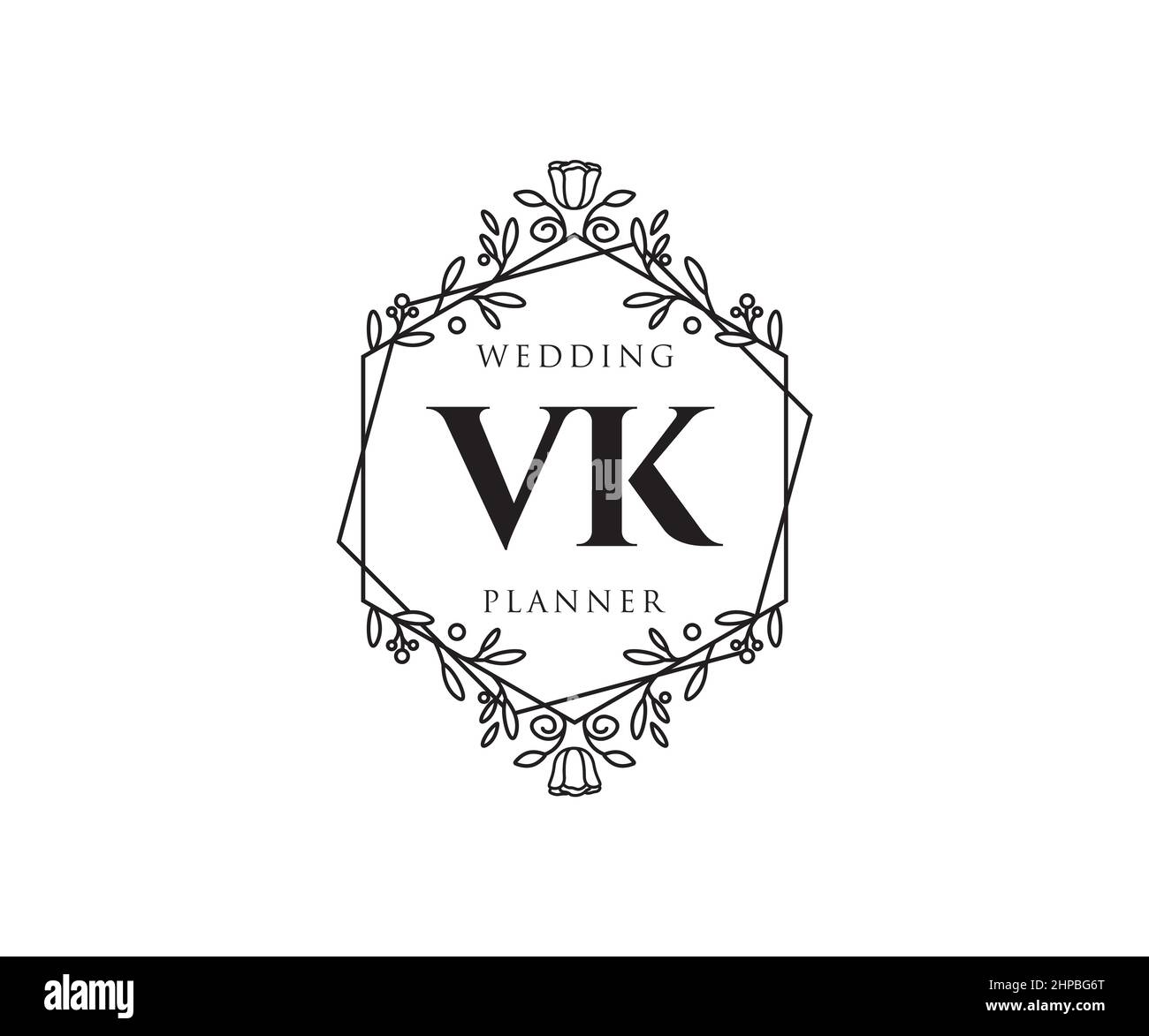 VK Initials letter Wedding monogram logos collection, hand drawn modern ...