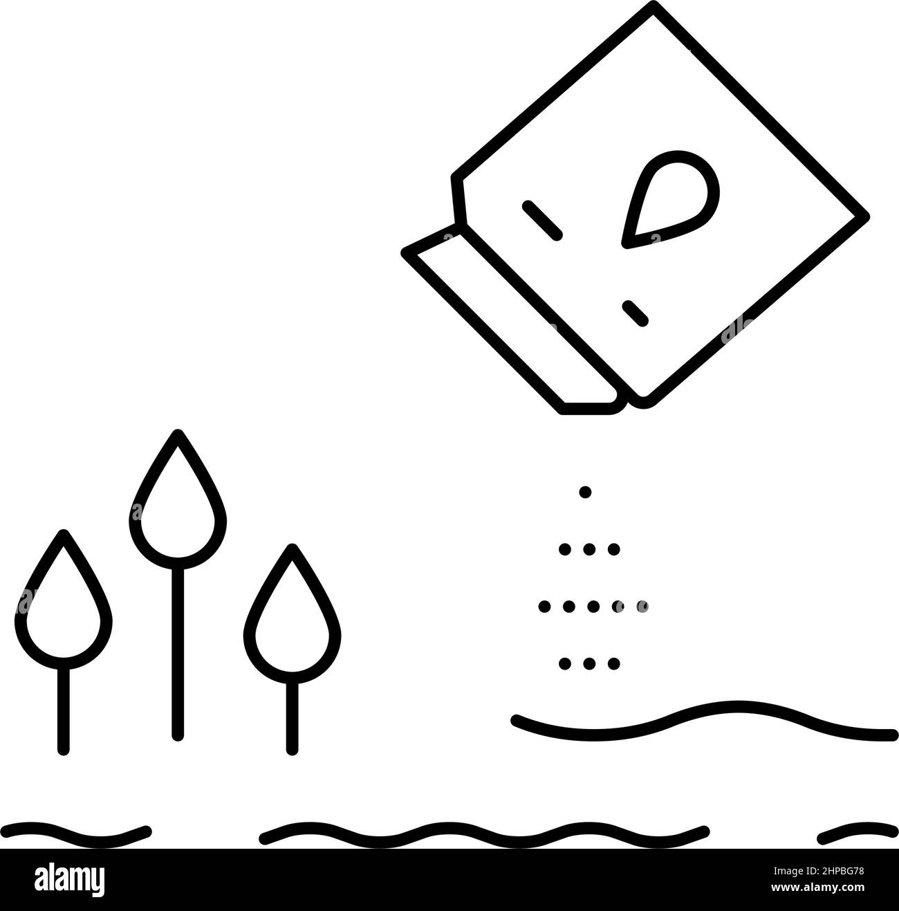 agricultural sowing line icon vector illustration Stock Vector Image ...