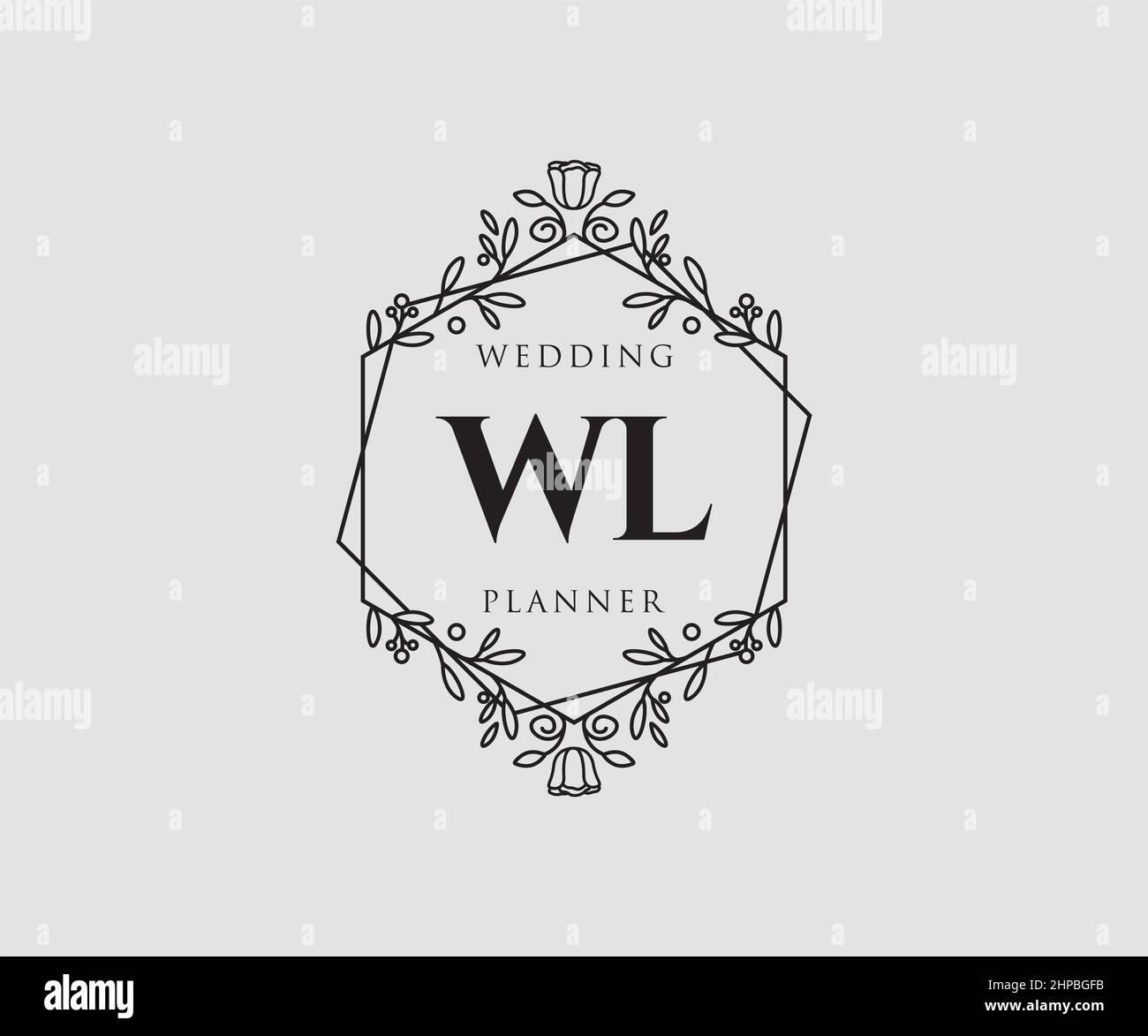 WL Initials letter Wedding monogram logos collection, hand drawn modern ...