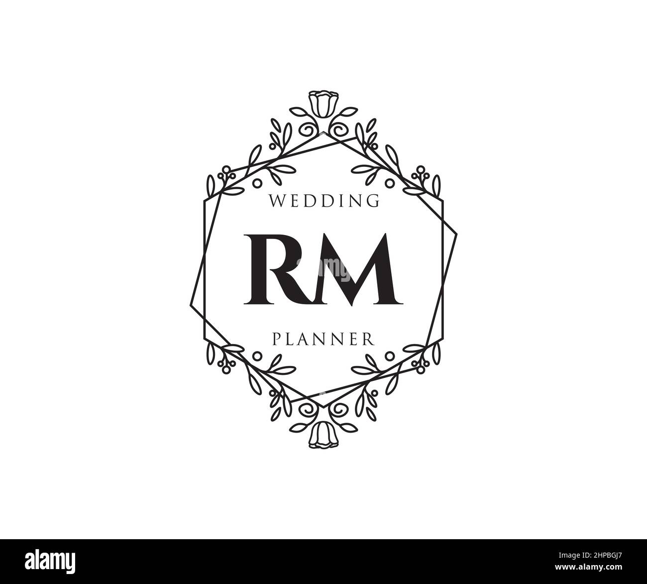 RM Initials letter Wedding monogram logos collection, hand drawn modern ...