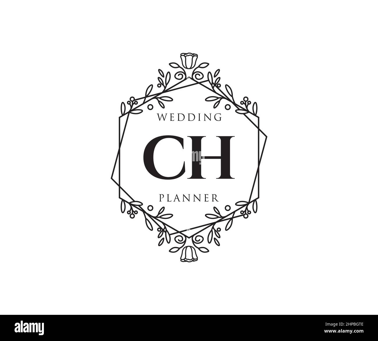 CH Initials letter Wedding monogram logos collection, hand drawn modern ...