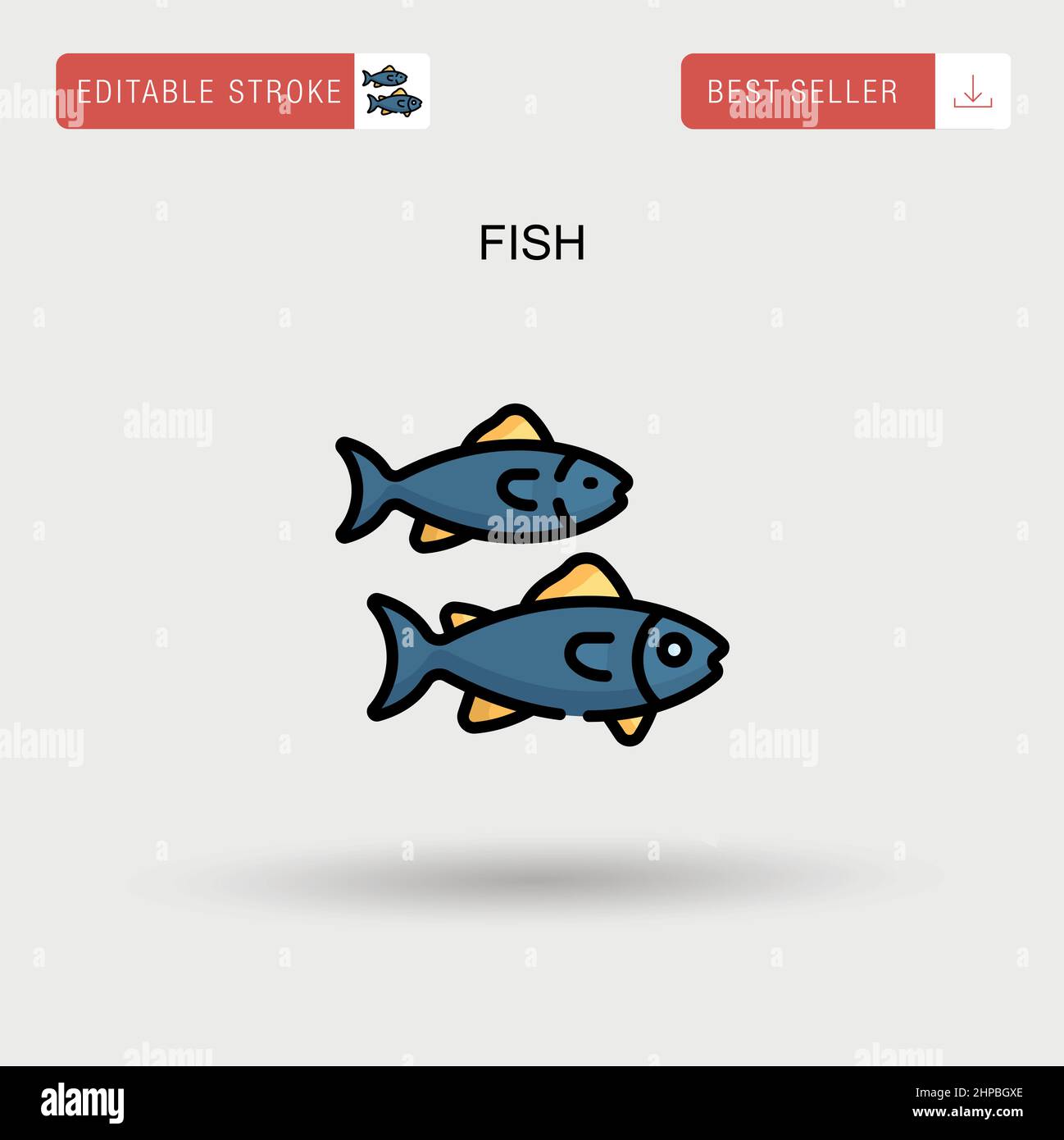 Fish Simple vector icon Stock Vector Image & Art - Alamy