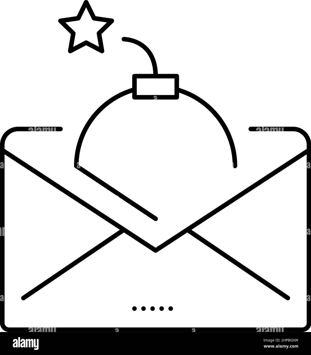 mail with bomb line icon vector illustration Stock Vector Image & Art ...