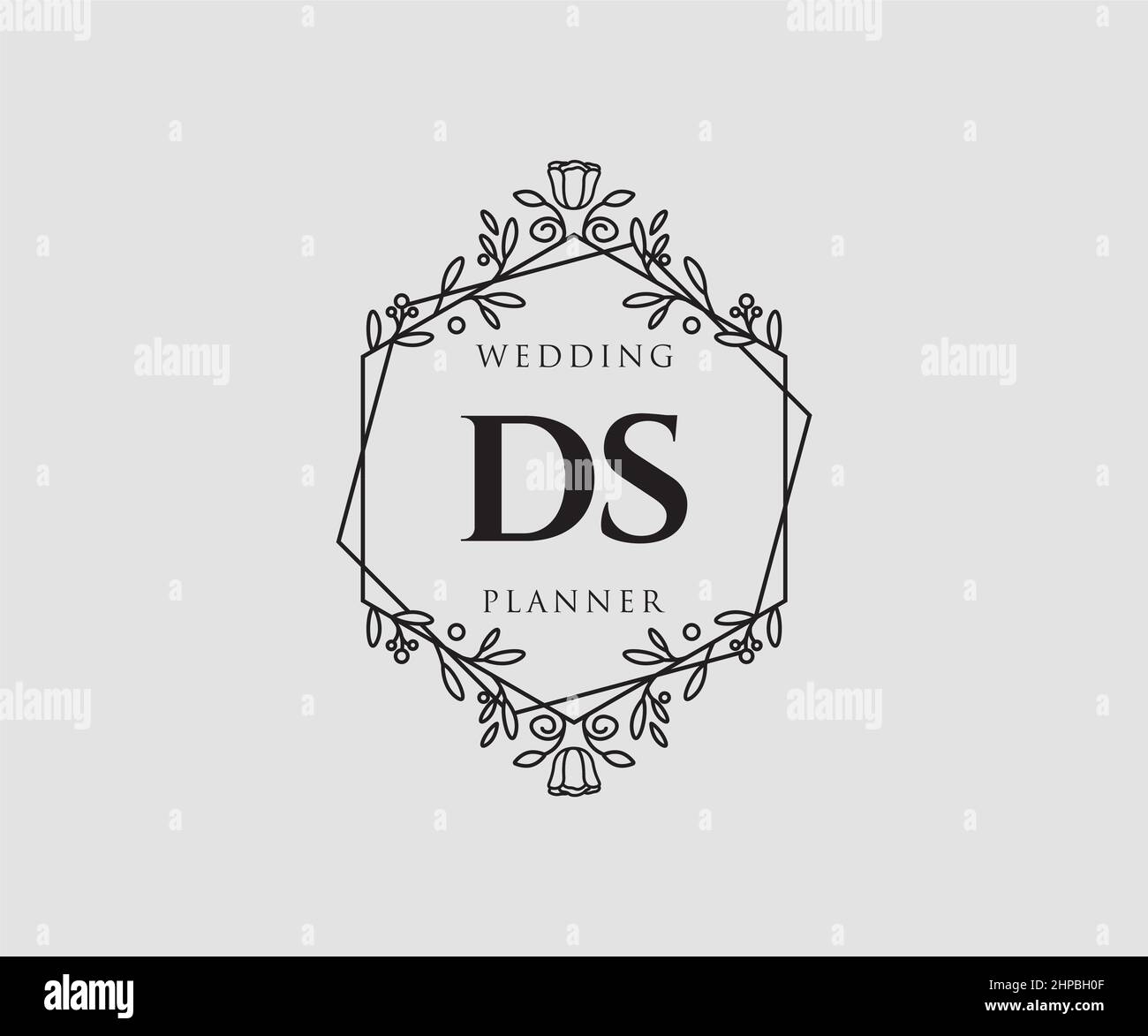 DS Initials letter Wedding monogram logos collection, hand drawn modern ...