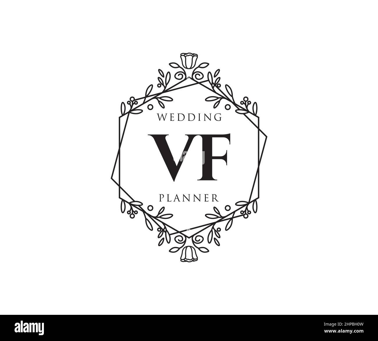 VF Initials letter Wedding monogram logos collection, hand drawn modern ...