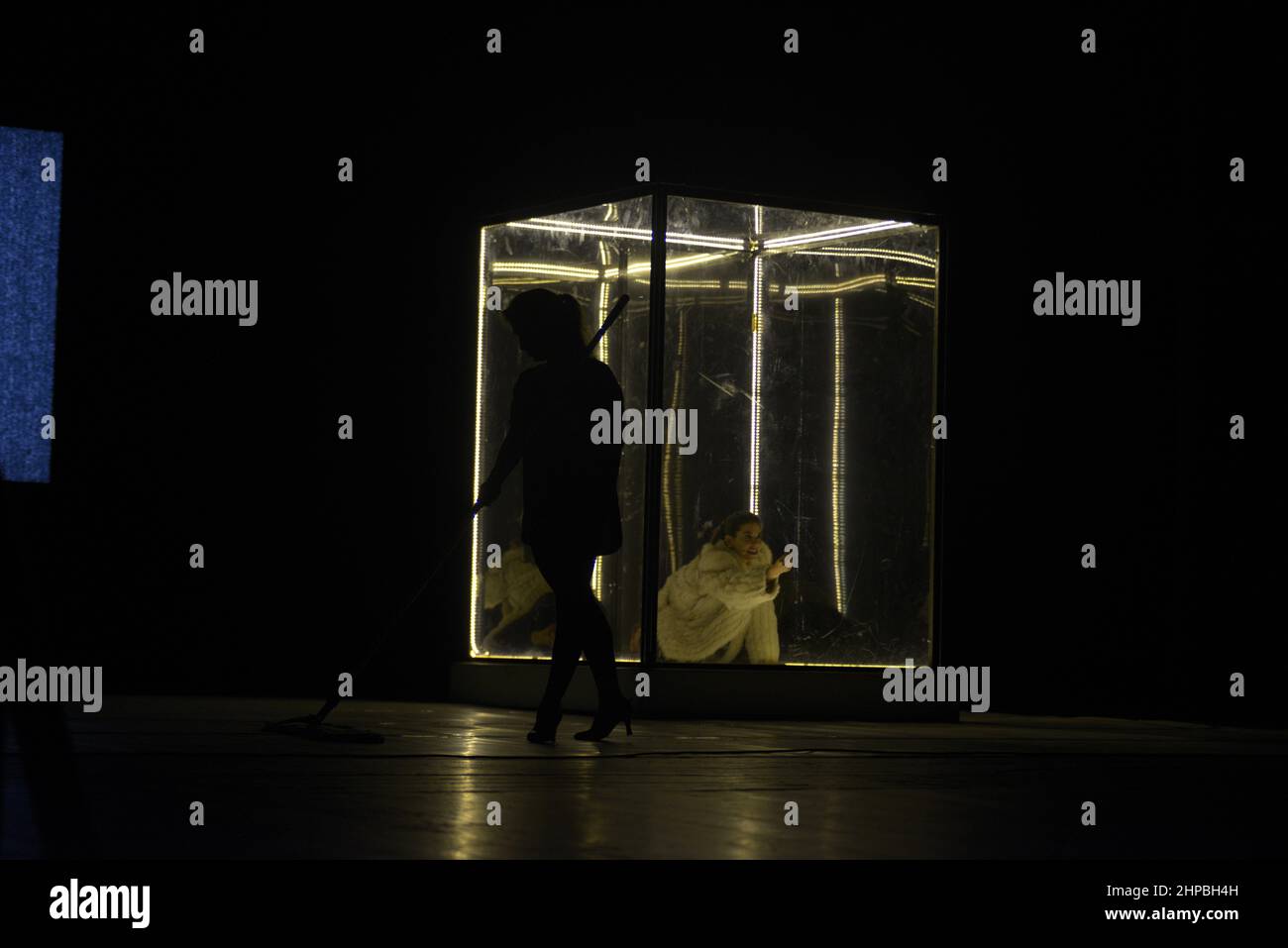 Giulia and Paola Michelini perform on the stage of the Ferrara theater ...