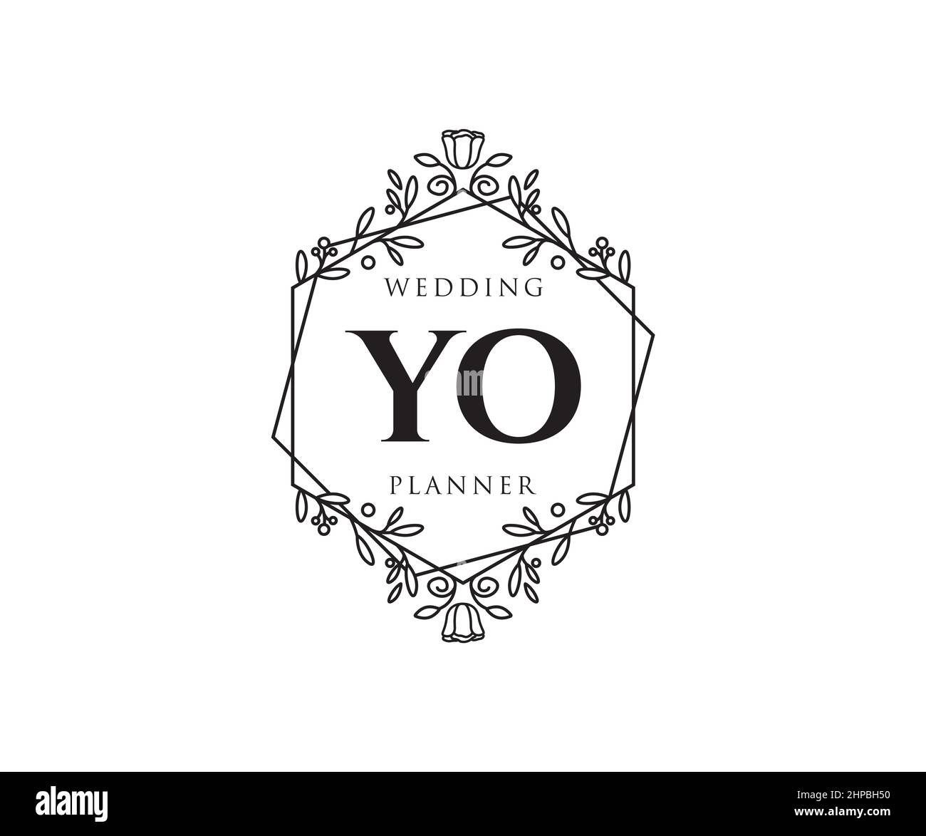 YO Initials letter Wedding monogram logos collection, hand drawn modern ...