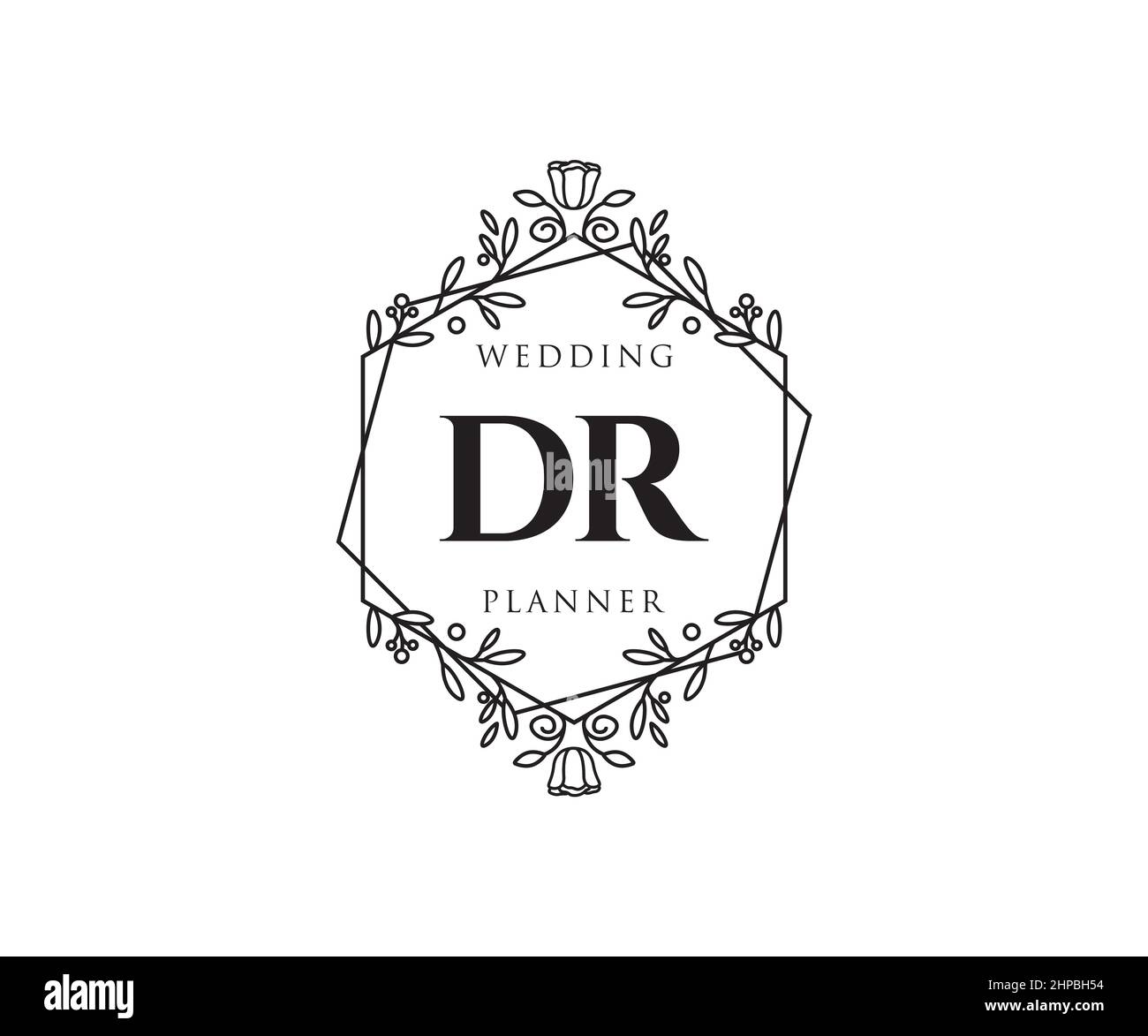 DR Initials letter Wedding monogram logos collection, hand drawn modern ...