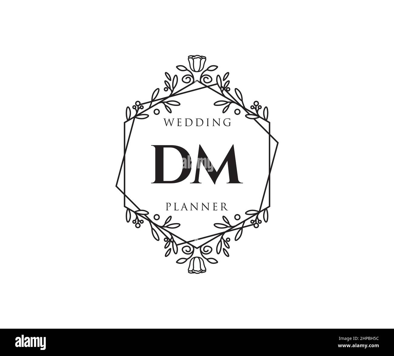 DM Initials letter Wedding monogram logos collection, hand drawn modern ...