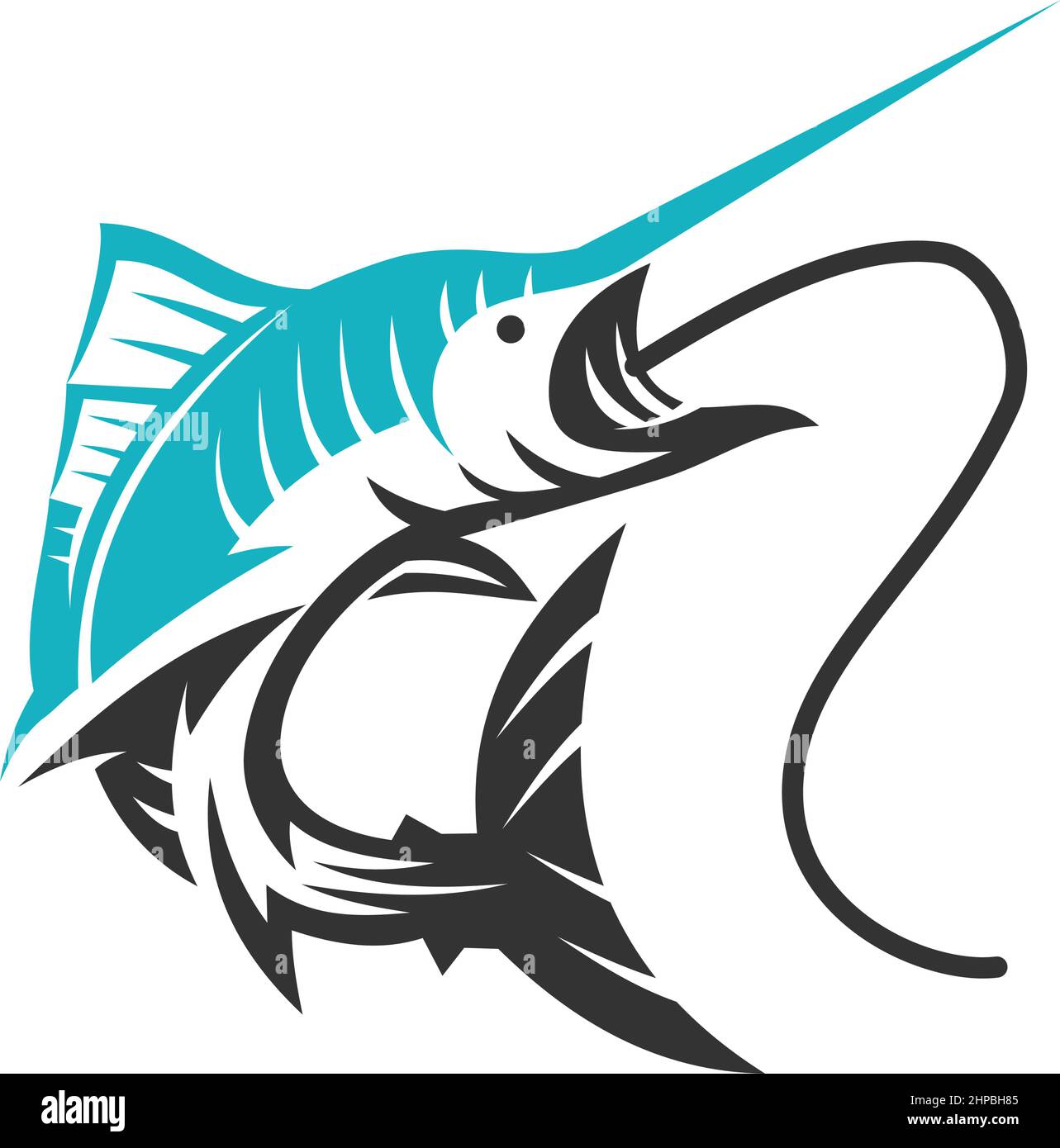 Marlin fishing sport Icon Illustration Brand Identity Stock Vector ...