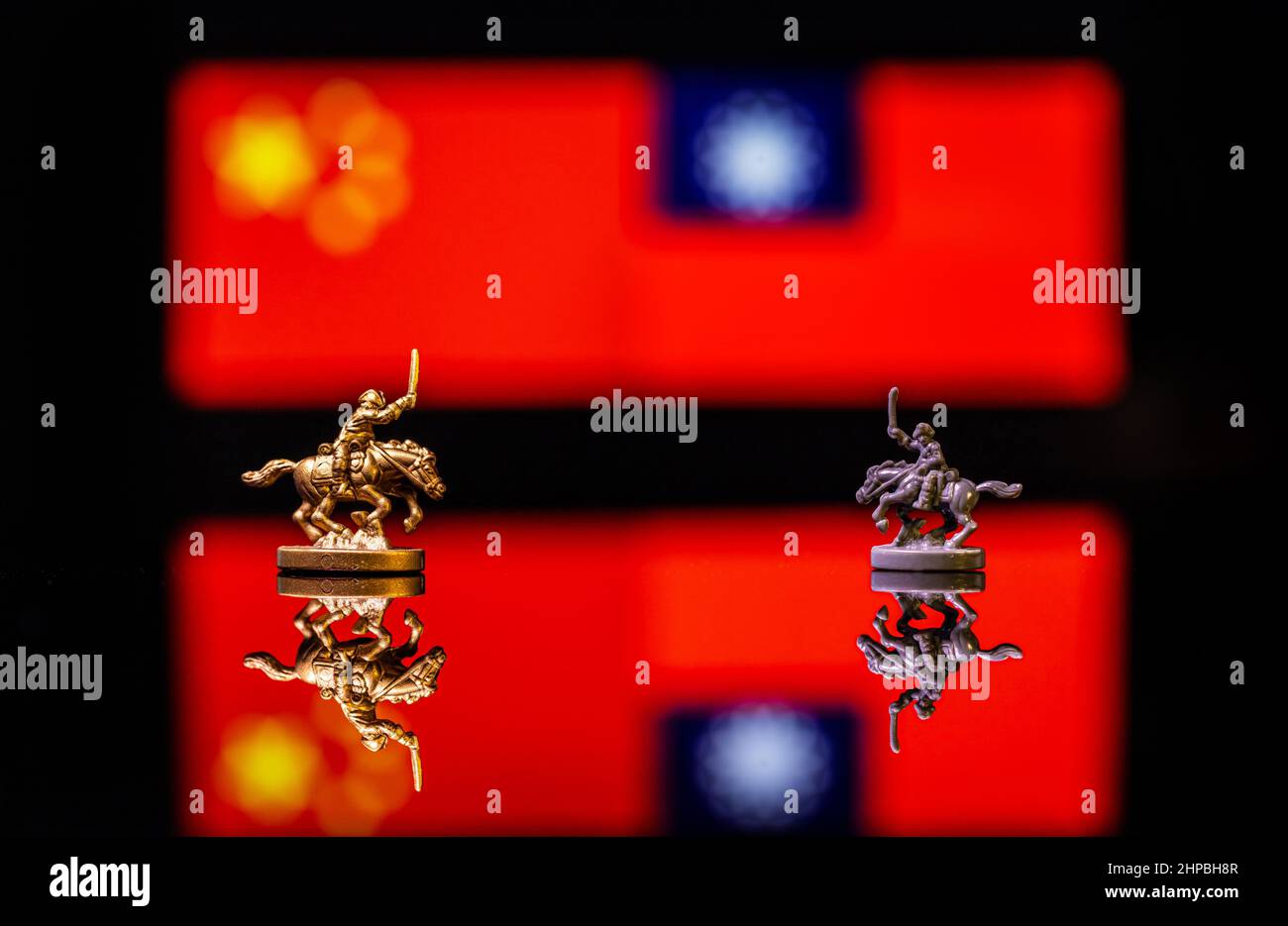 Conceptual image of war between China and Taiwan using toy soldiers and ... Conceptual image of war between China and Taiwan using toy soldiers and ...