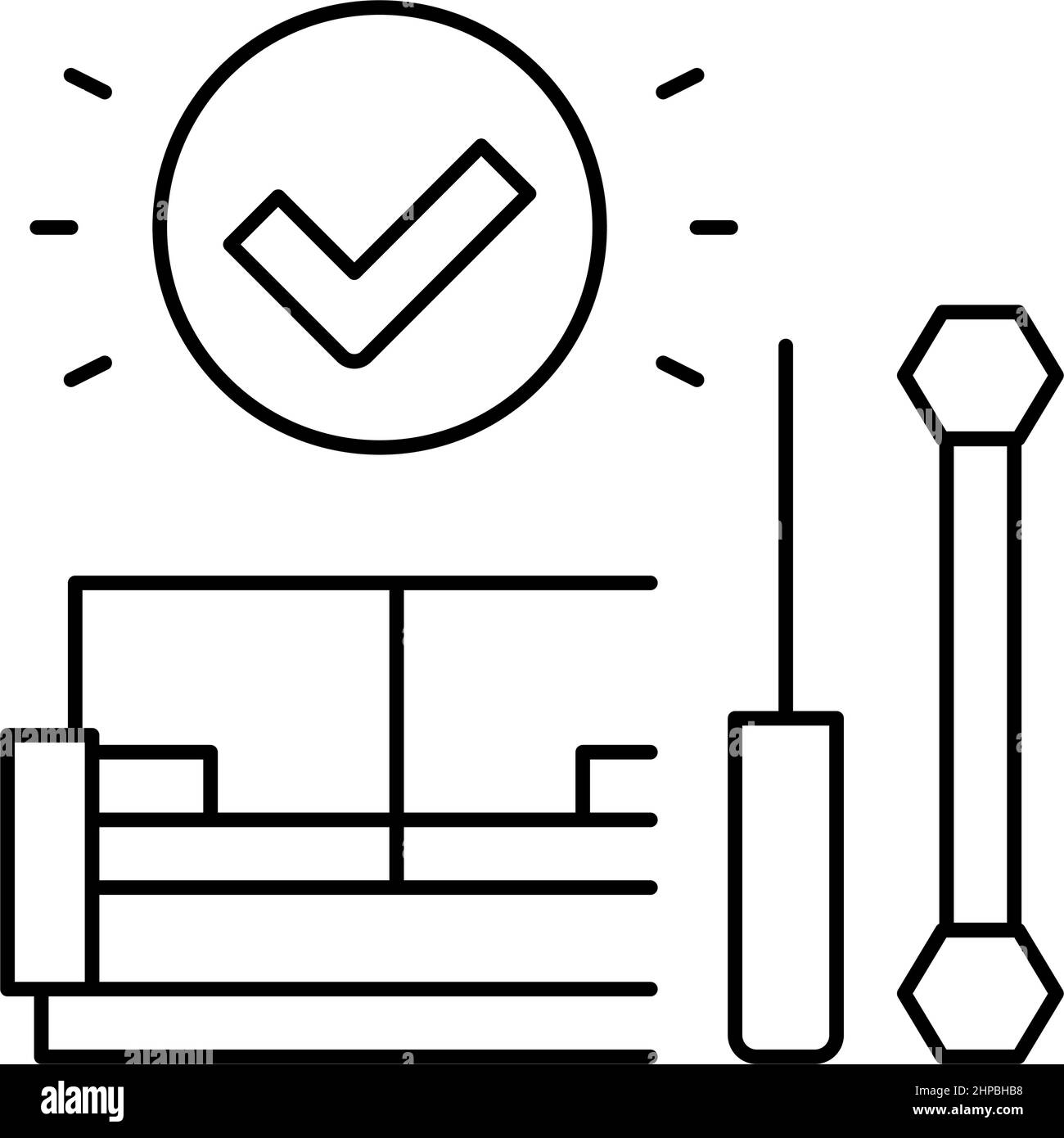 disassembly and assembly of sofa line icon vector illustration Stock ...