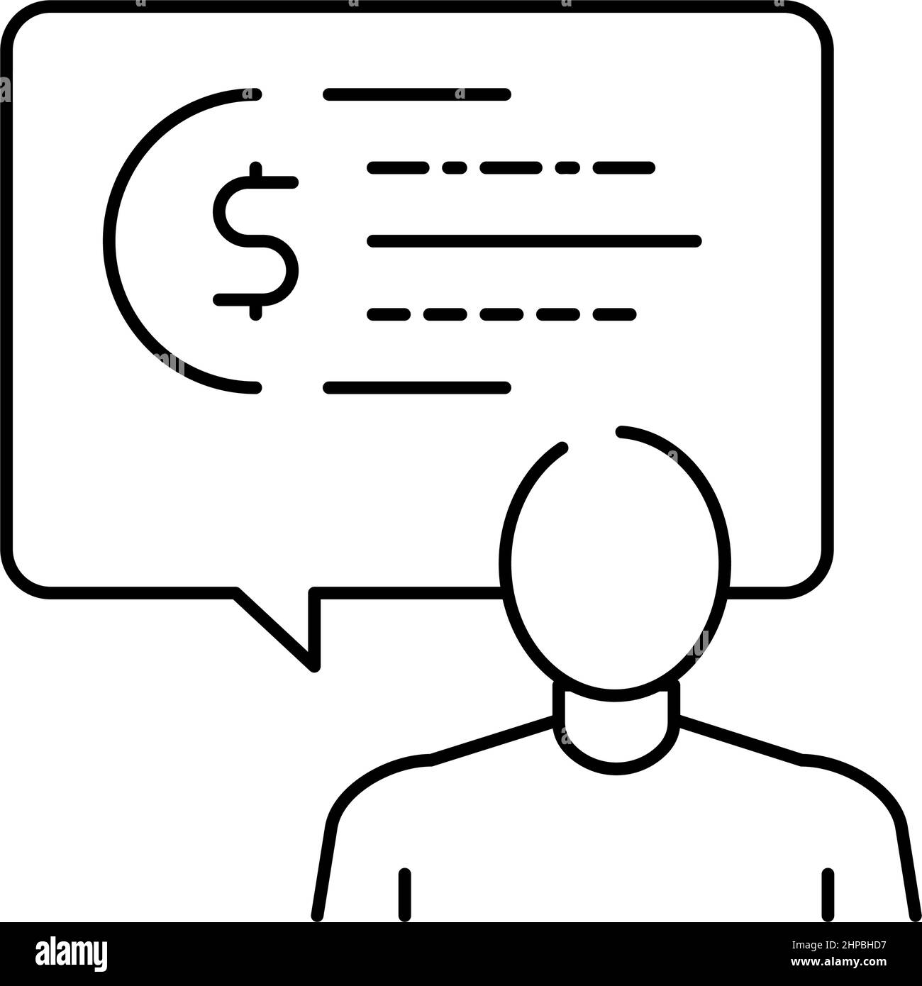 human talking about money line icon vector illustration Stock Vector ...