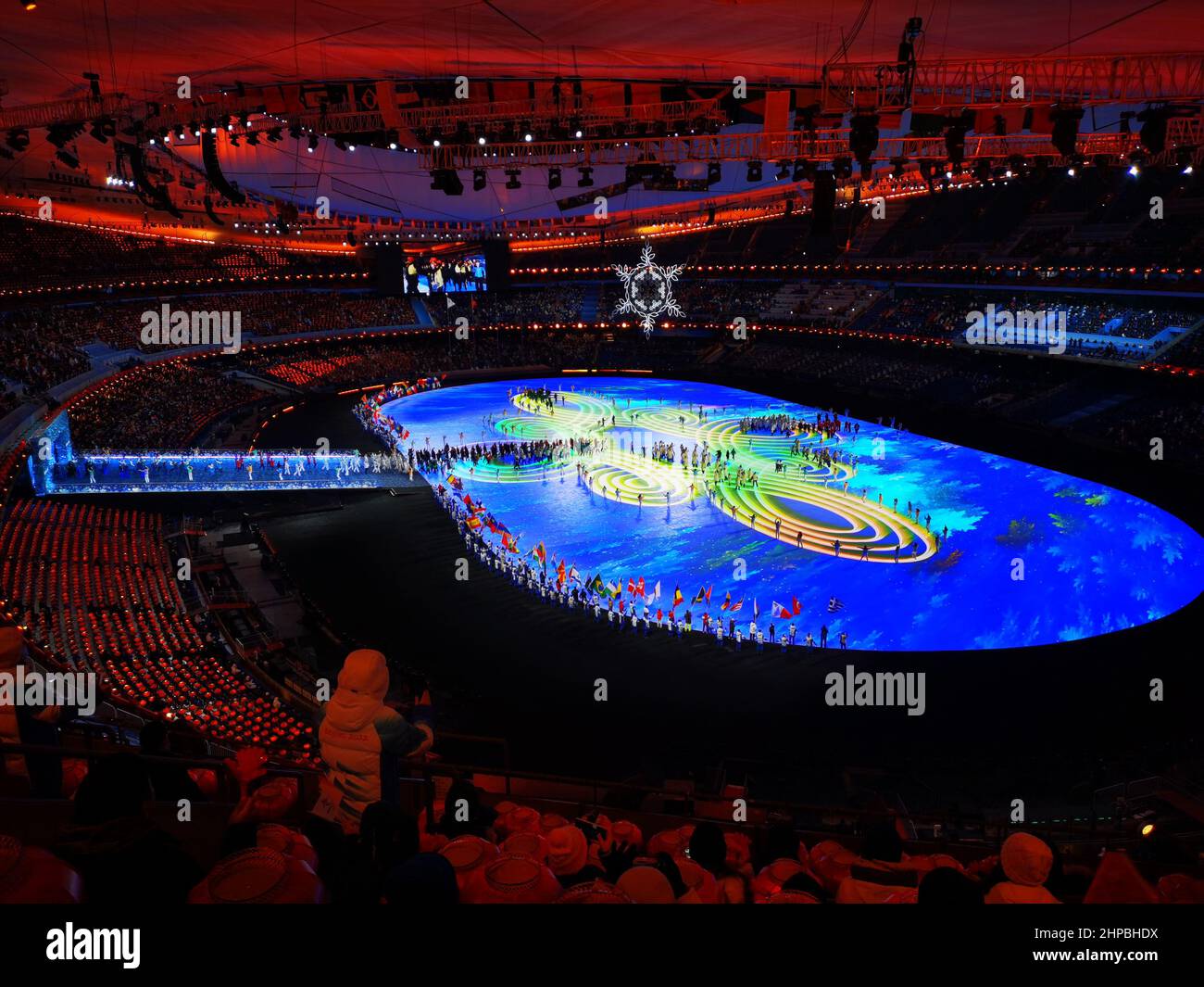 BEIJING, CHINA - FEBRUARY 20, 2022 - Citizens enter National Stadium to ...