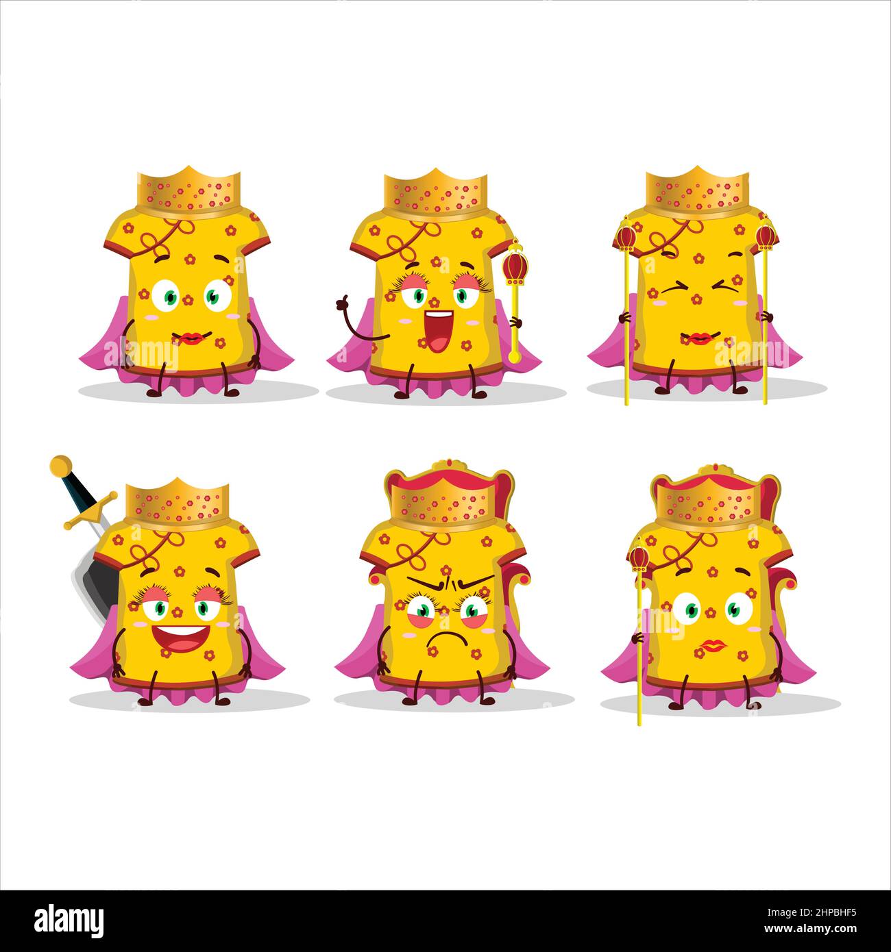 Queen and her magic clothes cartoon of yellow clothing kids chinese ...