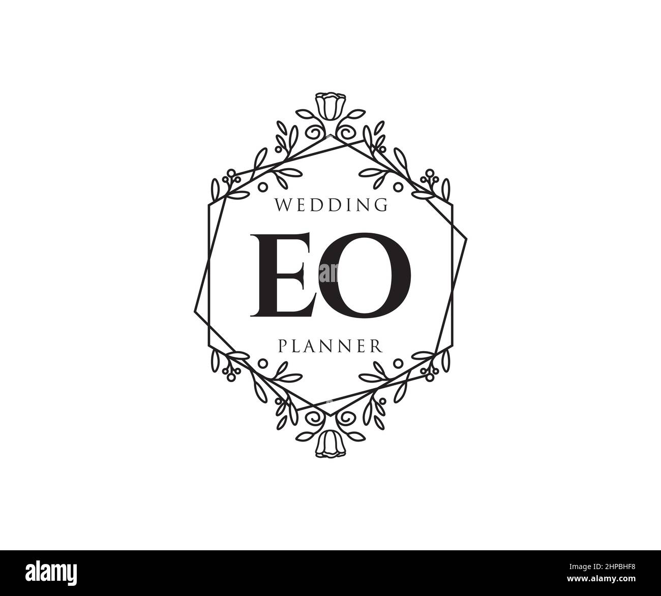 EO Initials letter Wedding monogram logos collection, hand drawn modern ...