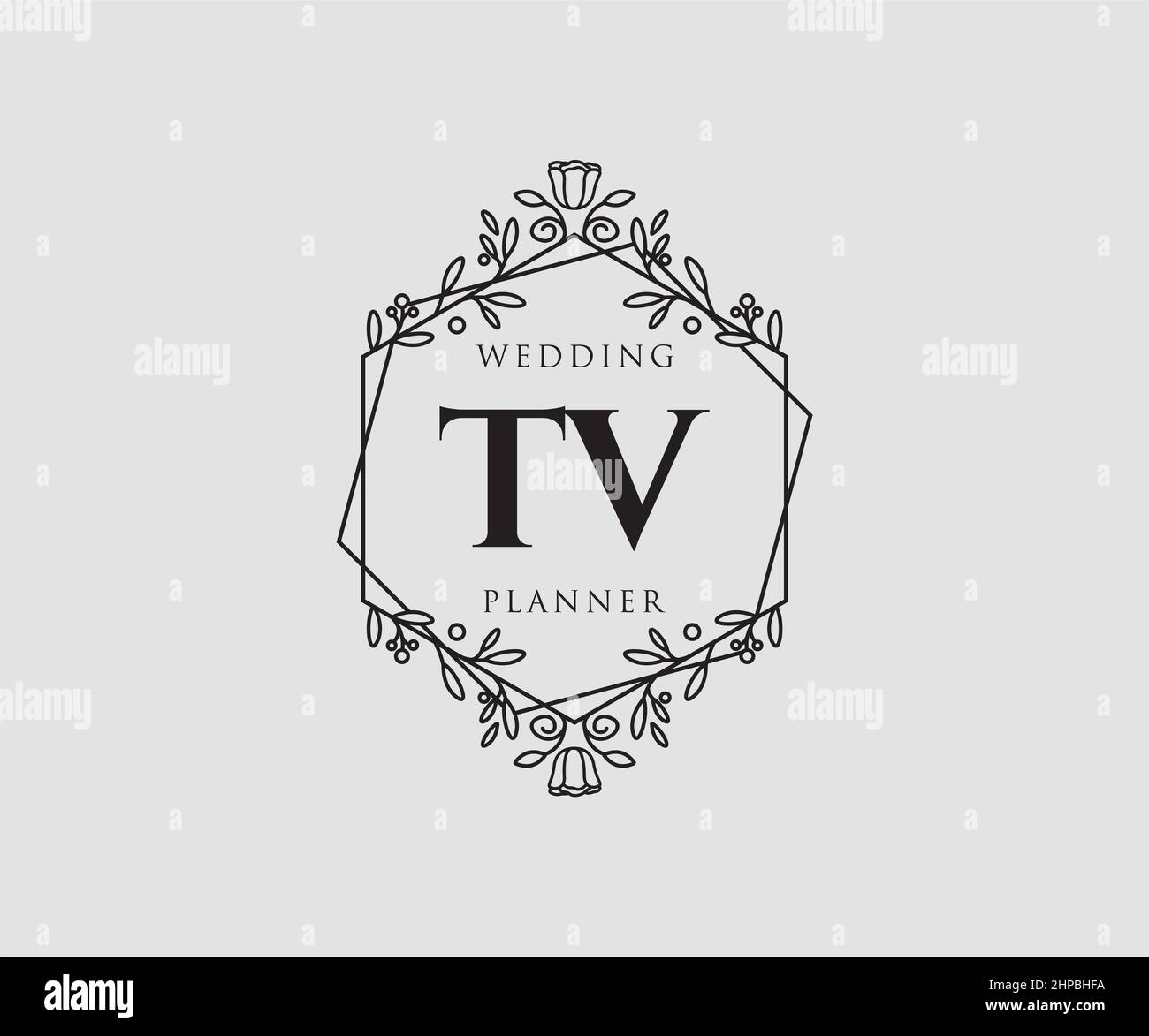 TV Initials letter Wedding monogram logos collection, hand drawn modern ...