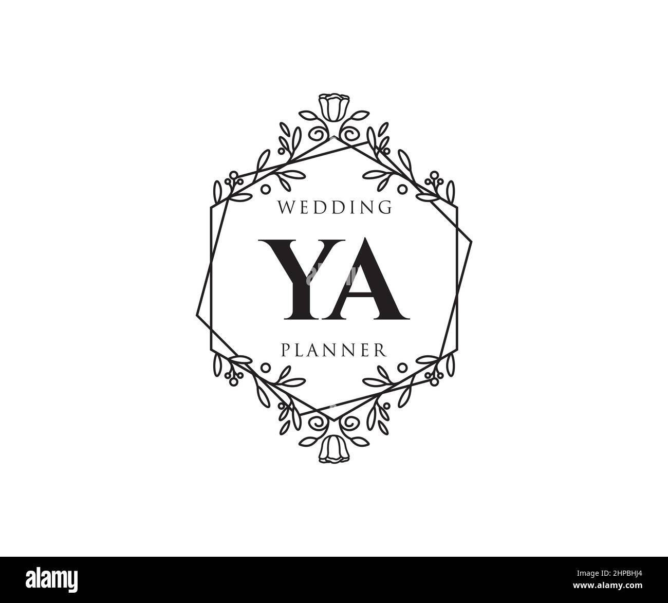 YA Initials letter Wedding monogram logos collection, hand drawn modern ...