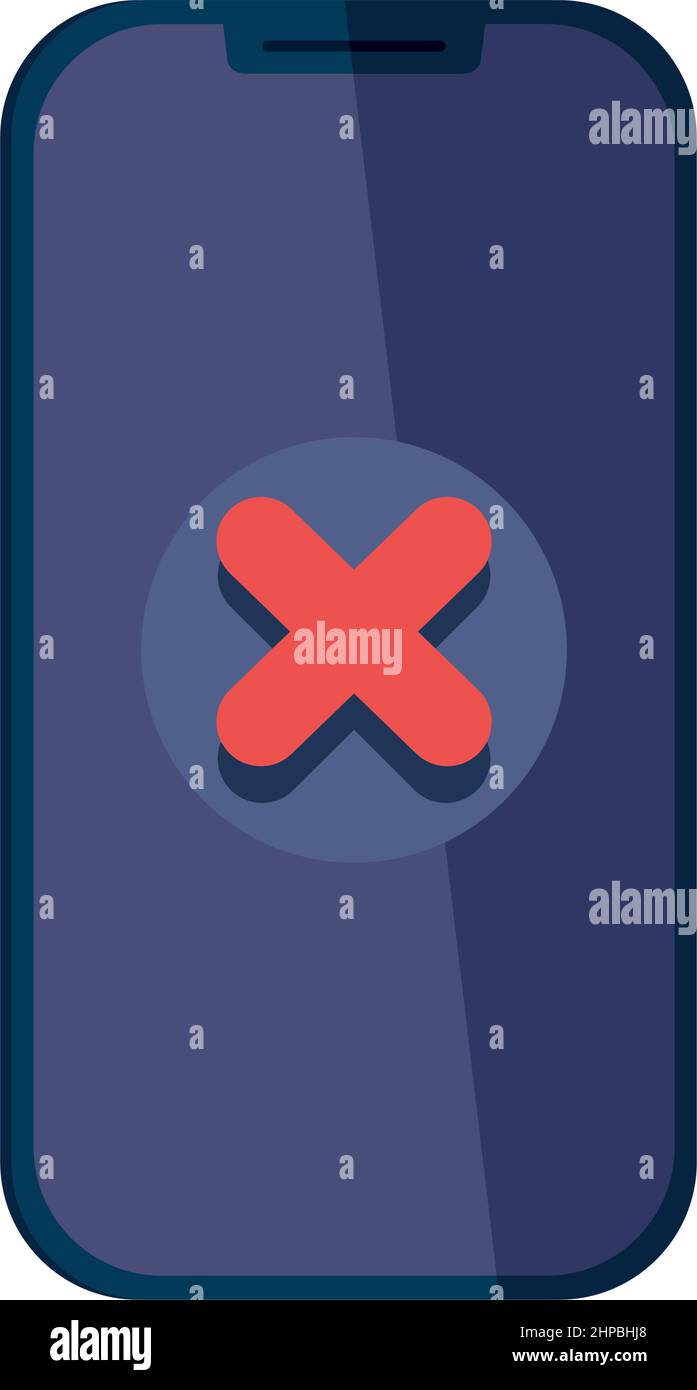 smartphone with x mark Stock Vector Image & Art - Alamy