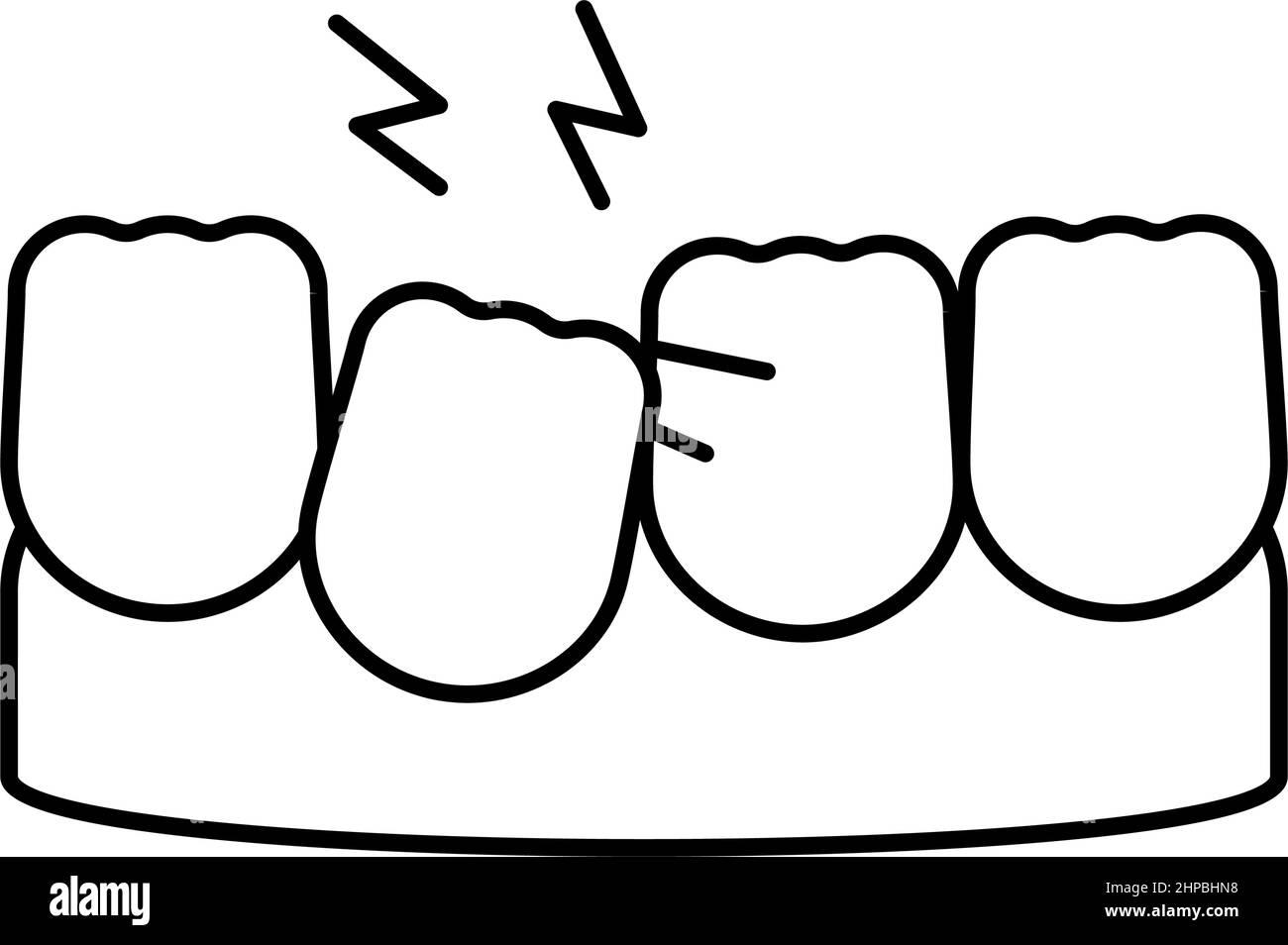 loose tooth line icon vector illustration Stock Vector Image & Art - Alamy