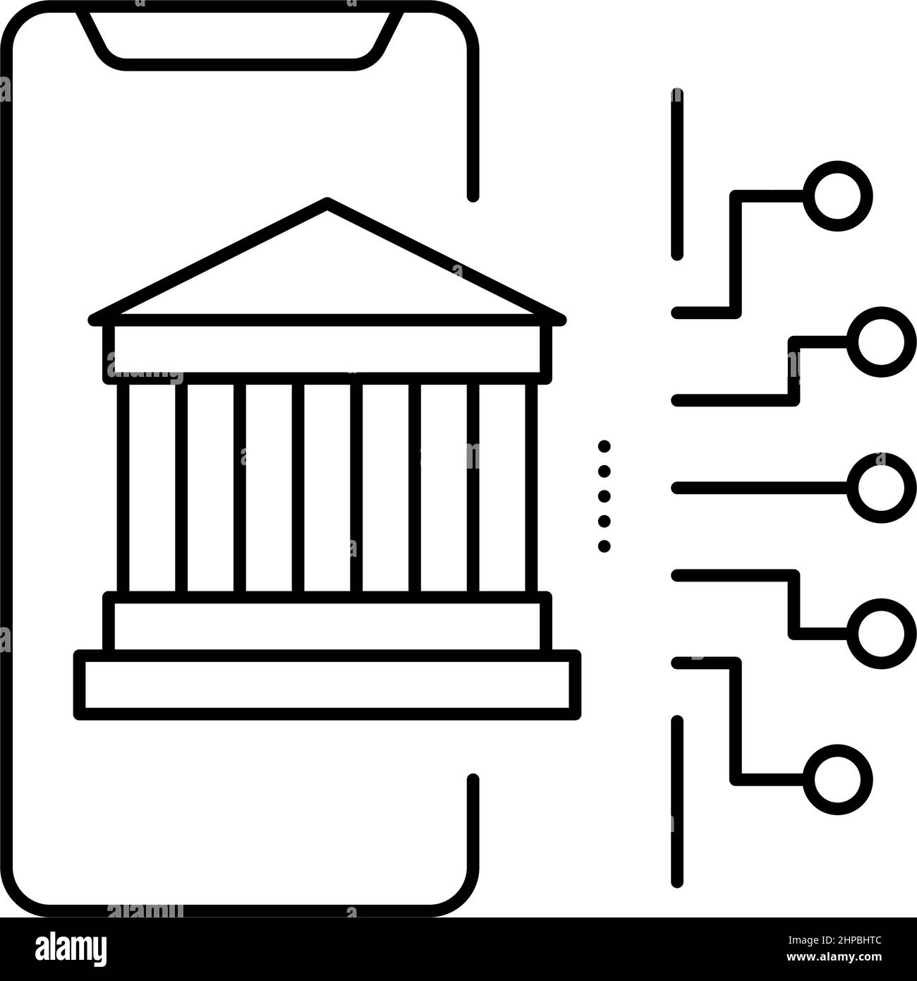 online bank line icon vector black illustration Stock Vector Image ...