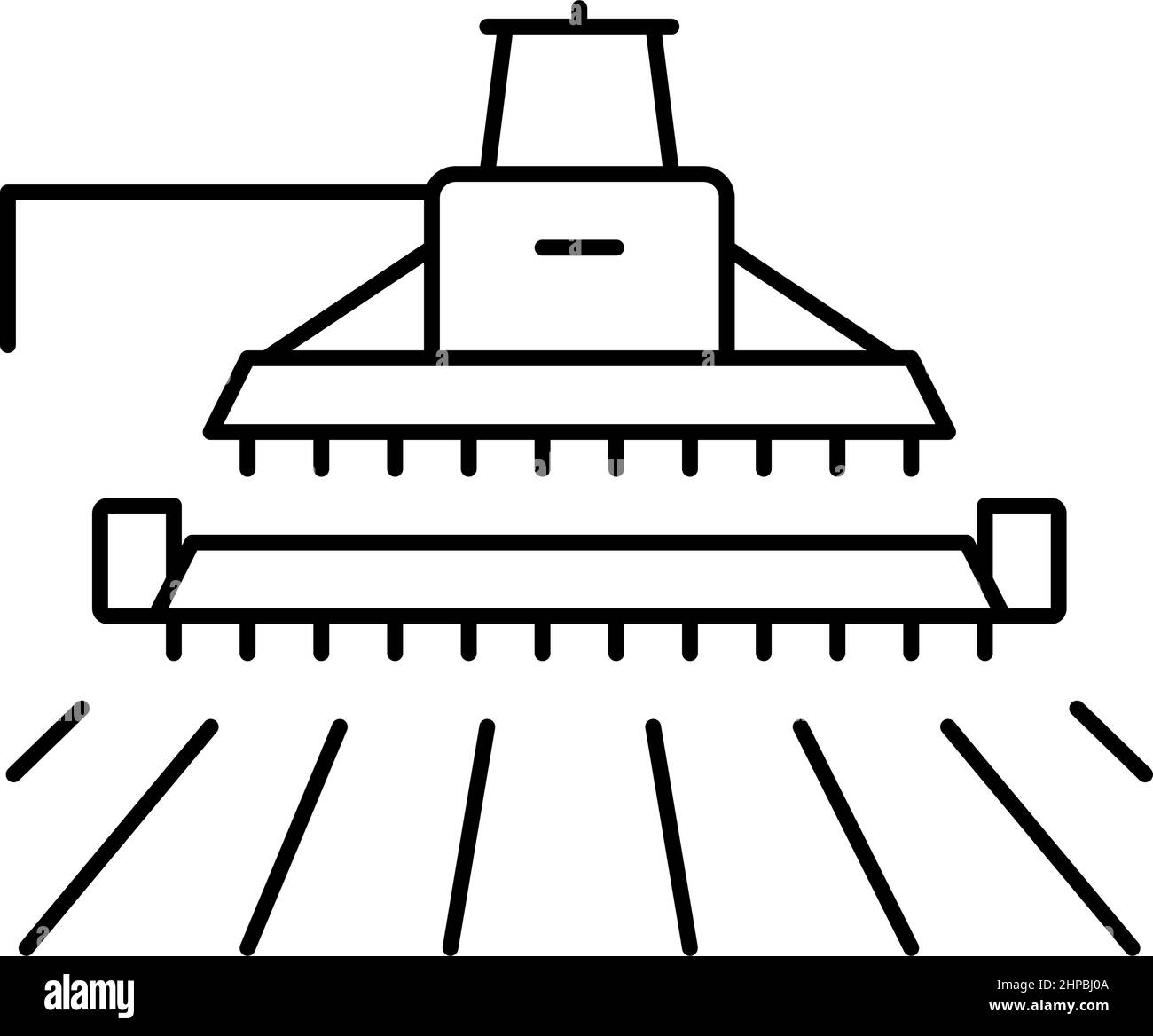 hervesting machine line icon vector illustration Stock Vector Image ...