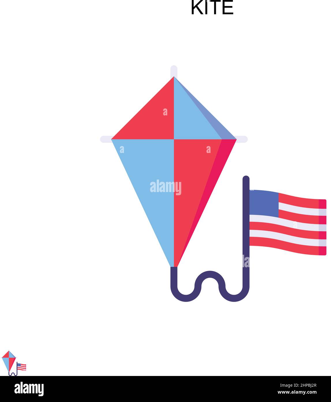 Kite Simple vector icon. Illustration symbol design template for web ...