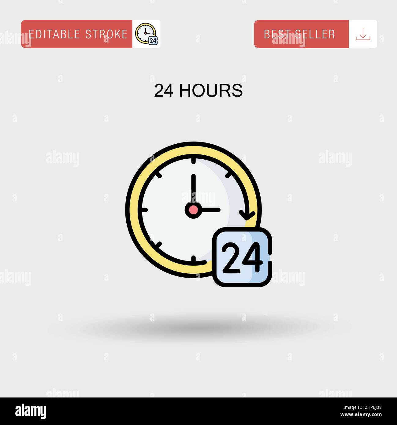 Clock 24 icon simple hi-res stock photography and images - Alamy