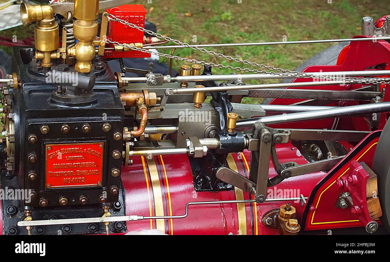 Red steam locomotive at the Hoehenpark Killesberg in Stuttgart Stock ...