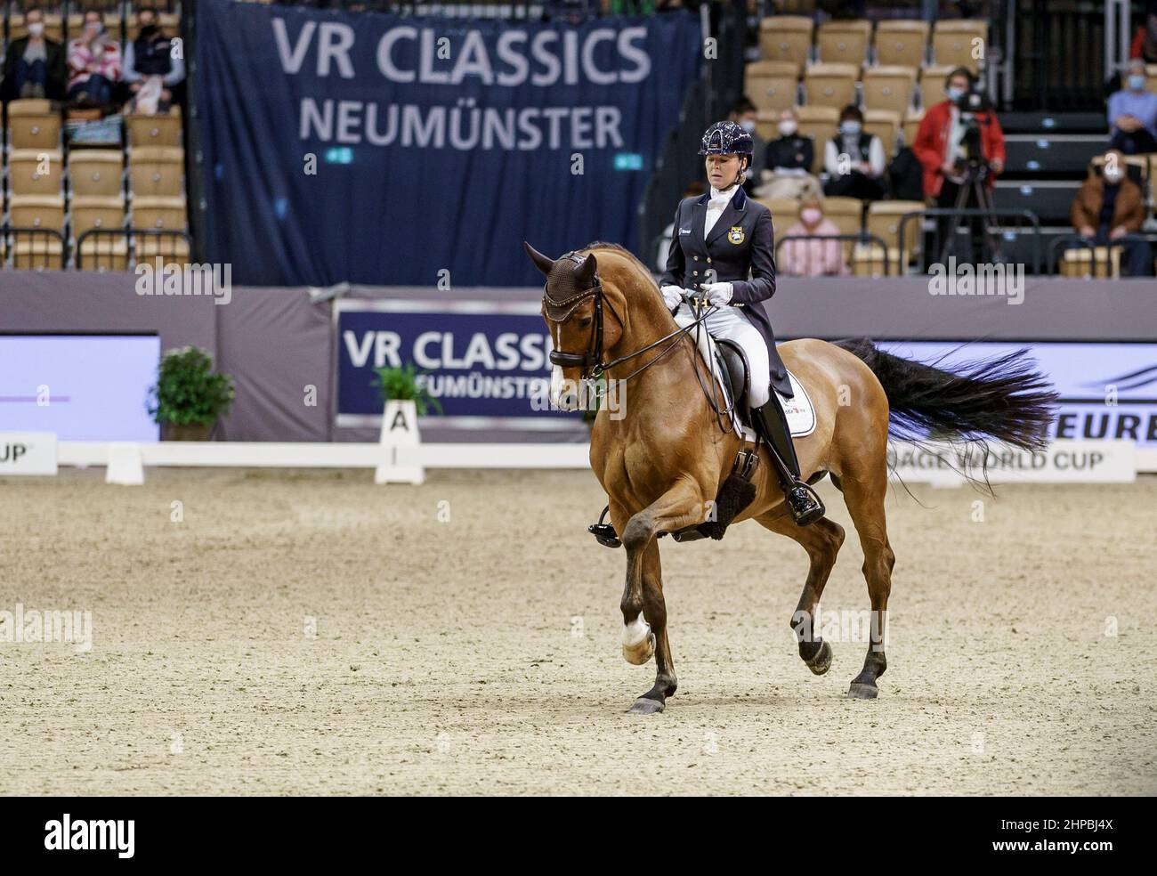 20 February 2022, Schleswig-Holstein, Neumünster: Equestrian sport ...