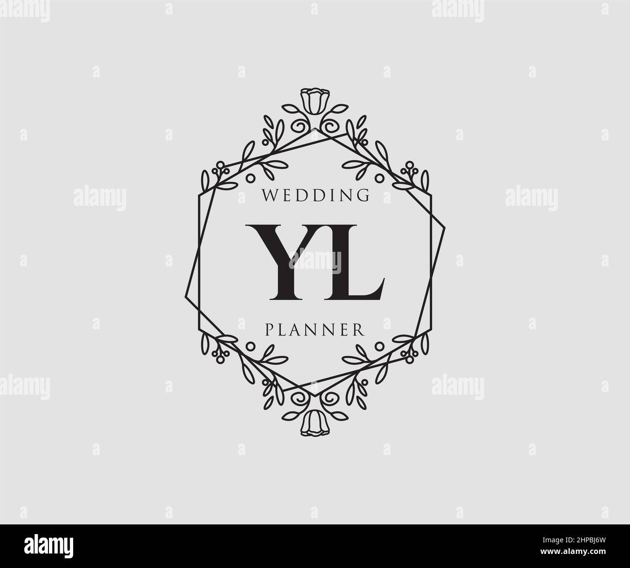 YL Initials letter Wedding monogram logos collection, hand drawn modern ...