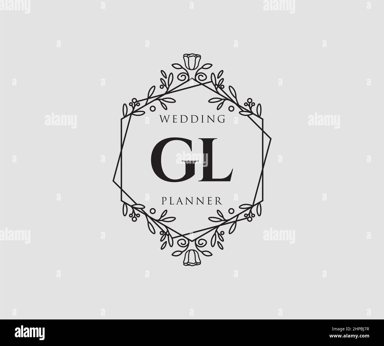 GL Initials letter Wedding monogram logos collection, hand drawn modern ...