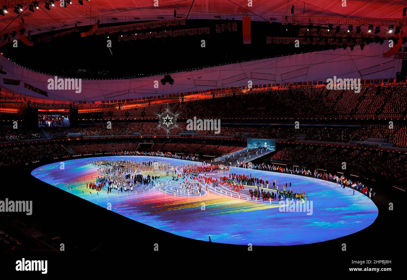 Beijing, China. 20th Feb, 2022. Athletes parade during the closing ...