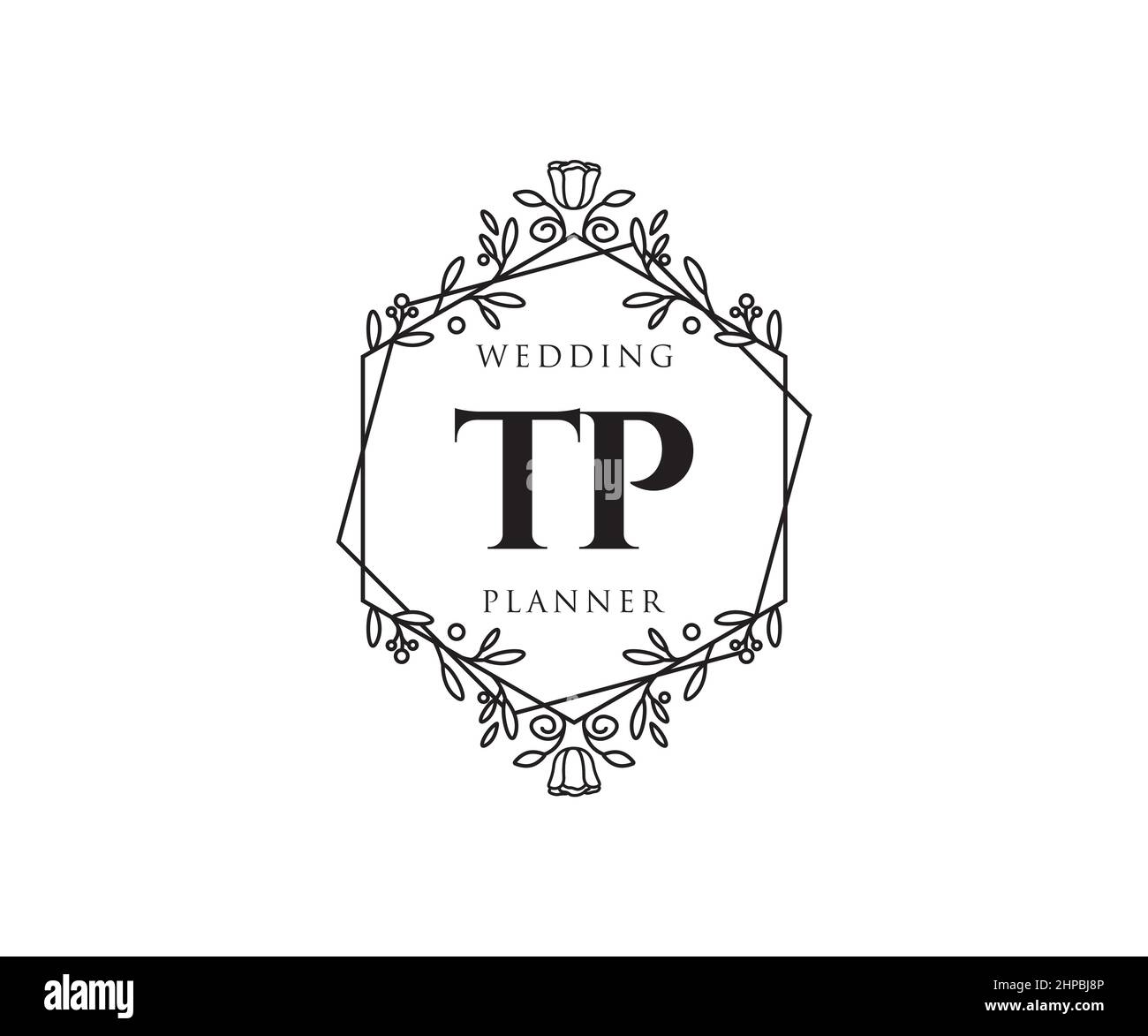 TP Initials letter Wedding monogram logos collection, hand drawn modern ...