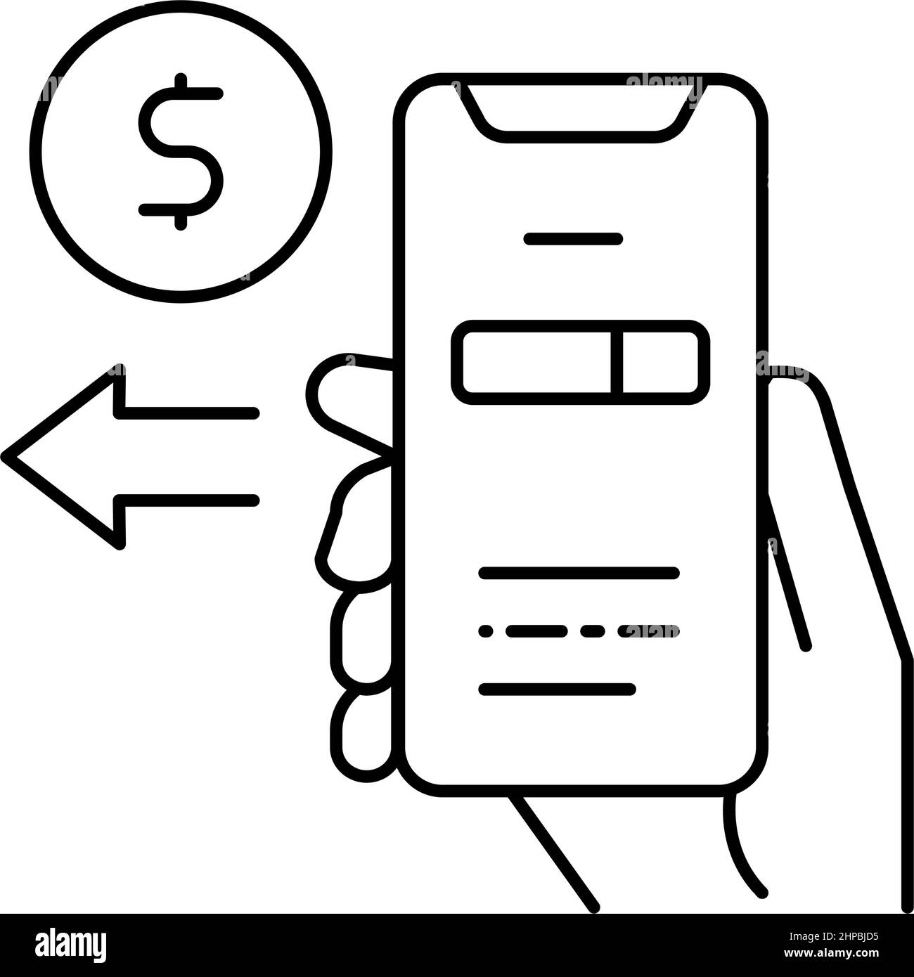 pay phone app line icon vector illustration Stock Vector Image & Art ...