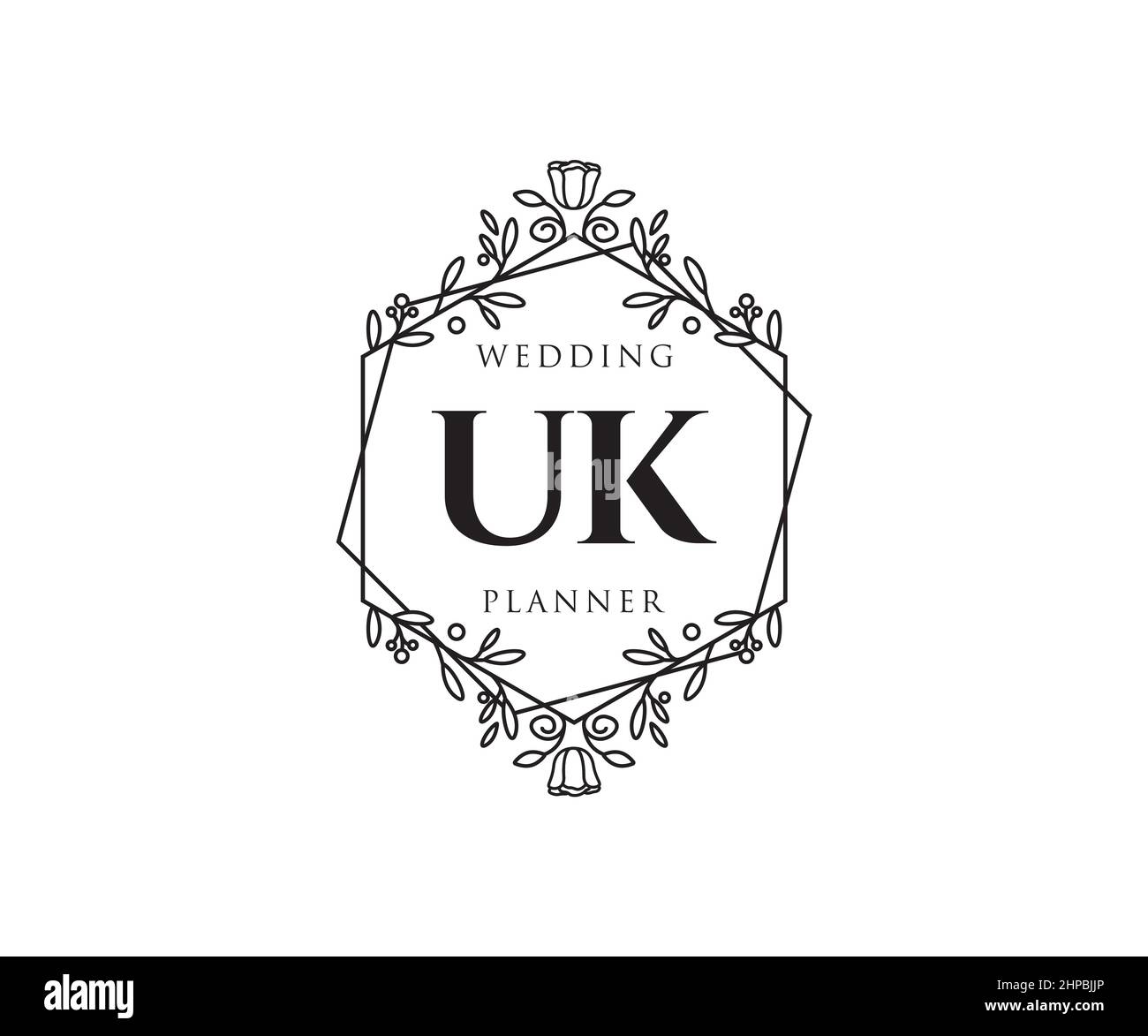 UK Initials letter Wedding monogram logos collection, hand drawn modern ...