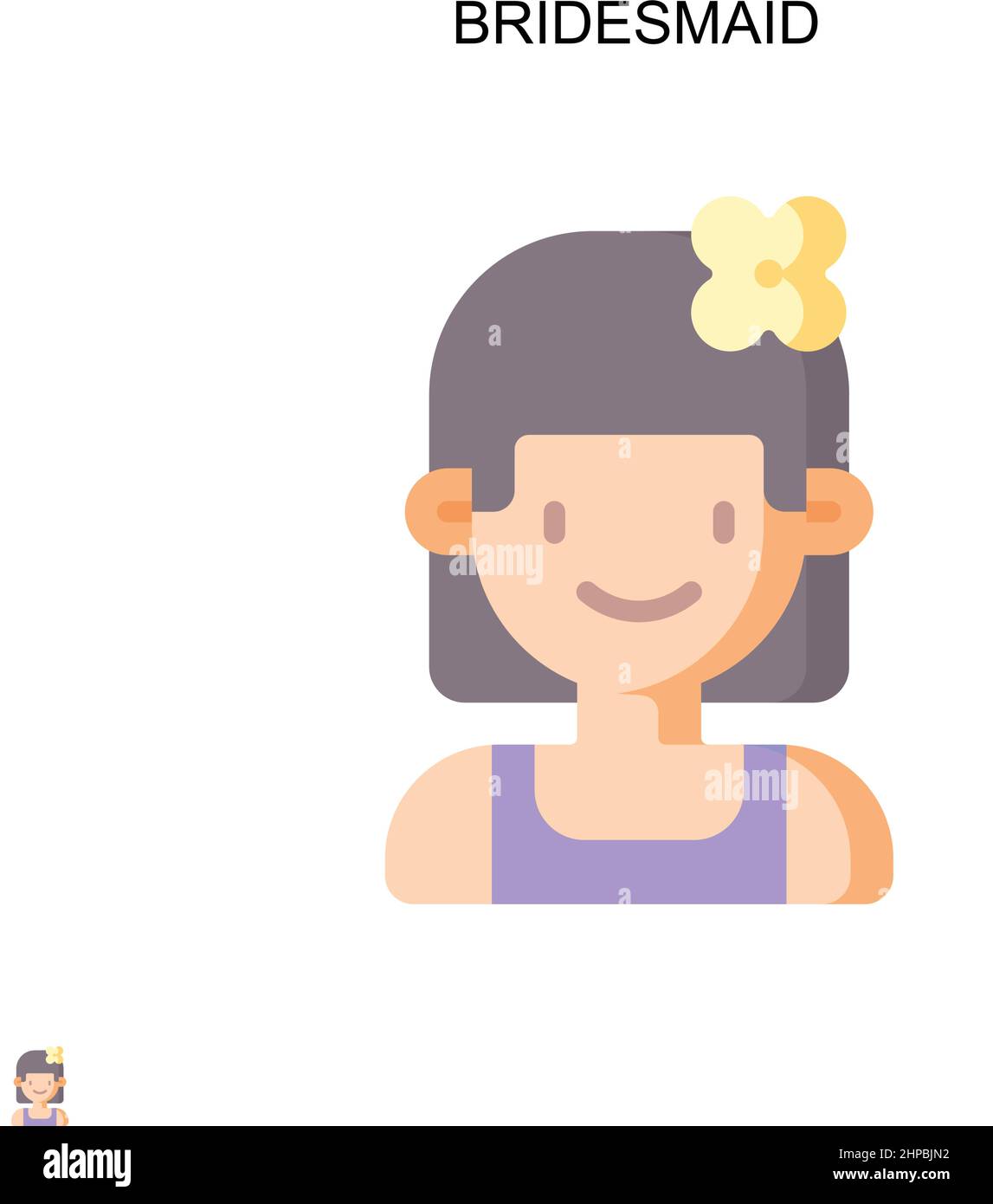 Bridesmaid Simple vector icon. Illustration symbol design template for ...