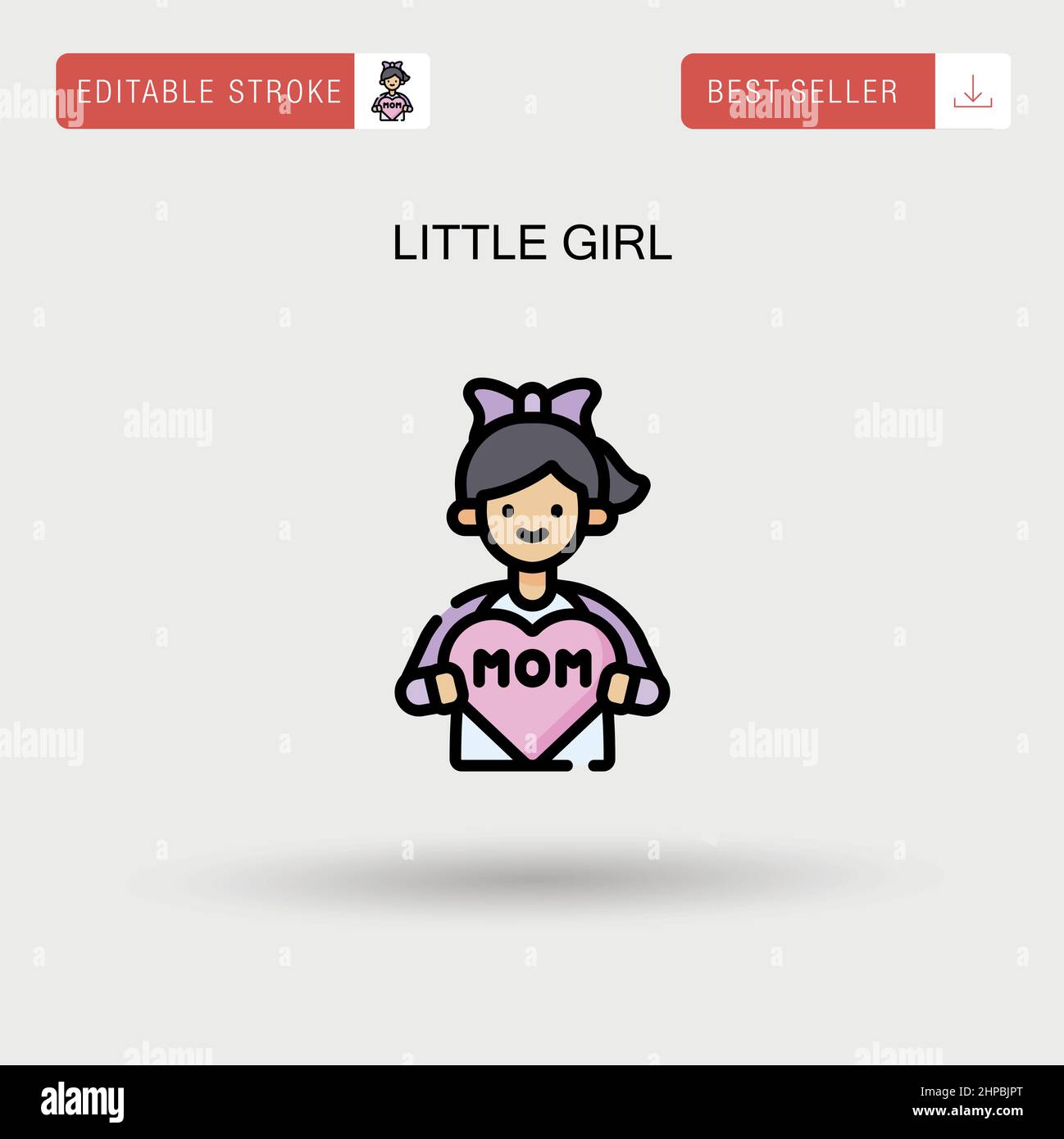 Little girl Simple vector icon Stock Vector Image & Art - Alamy