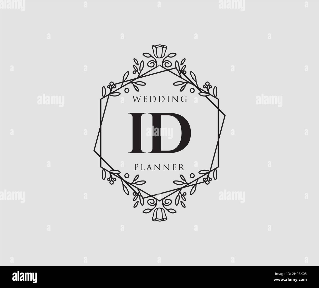 ID Initials letter Wedding monogram logos collection, hand drawn modern ...