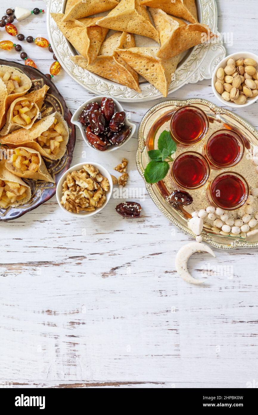 Ramadan kareem festive, fasting, halal food. Ramadan menu: assorted ...