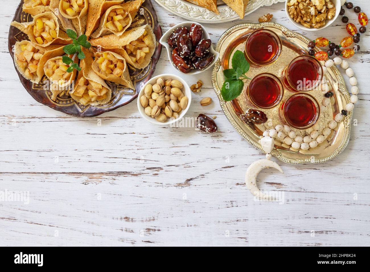 Ramadan kareem festive, fasting, halal food. Ramadan menu: assorted ...