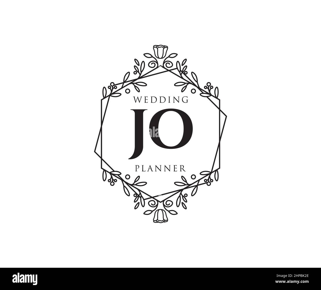 JO Initials letter Wedding monogram logos collection, hand drawn modern ...