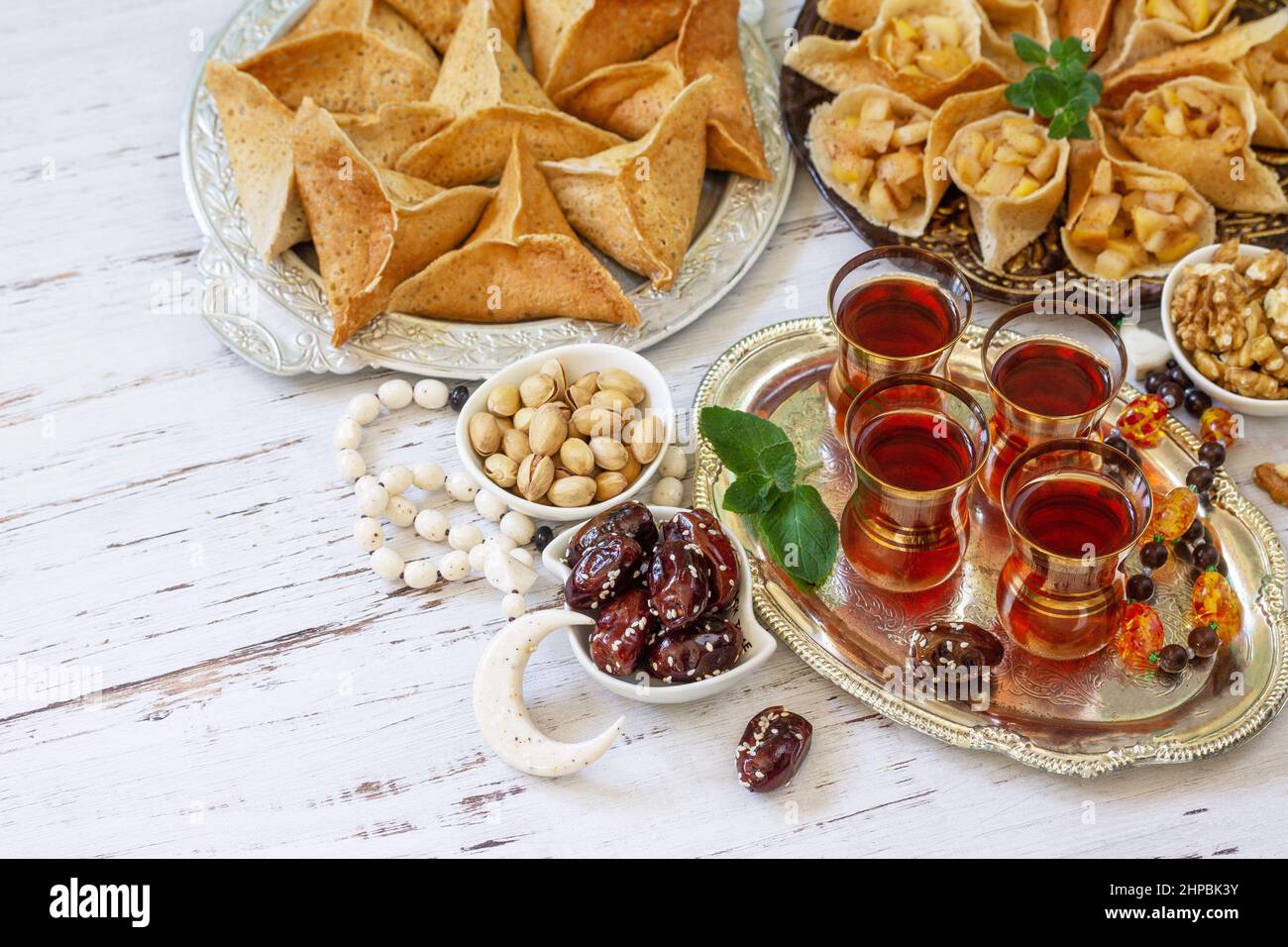 Ramadan kareem festive, fasting, halal food. Ramadan menu: assorted ...