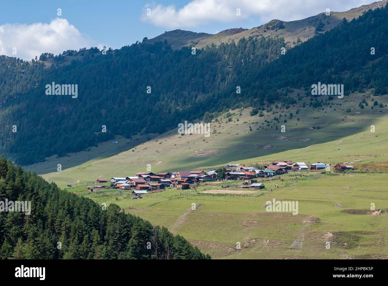 View of the remote Tusheti village of Diklo, Georgia. Travel Stock ...