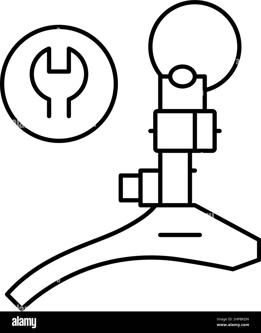 switch front adjustment and replacement line icon vector illustration ...