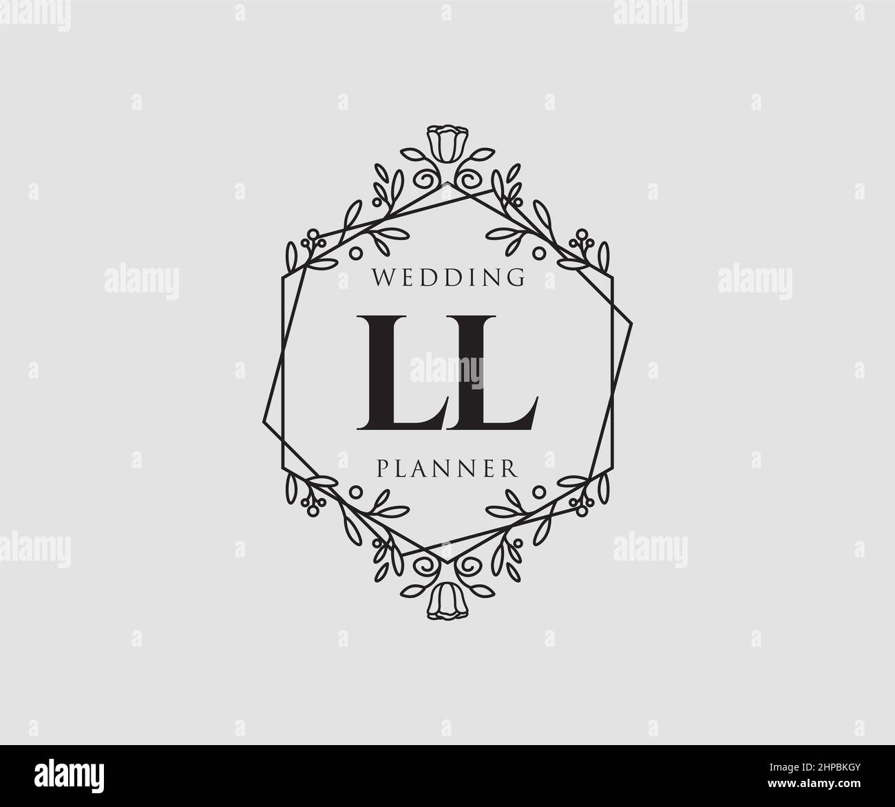 LL Initials letter Wedding monogram logos collection, hand drawn modern ...
